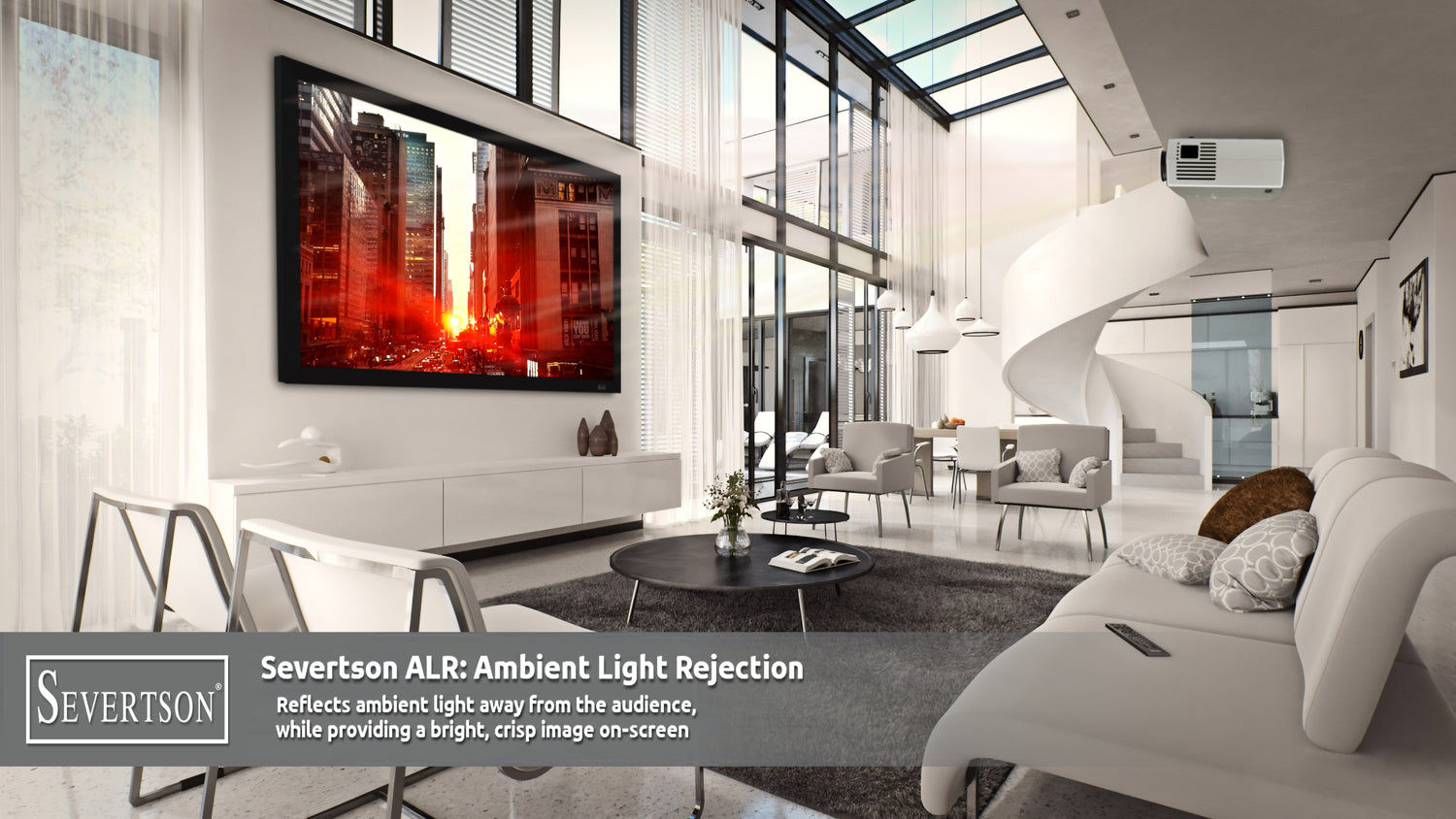 Severtson Screens Features Ambient Light Rejection (ALR) Projection Sc